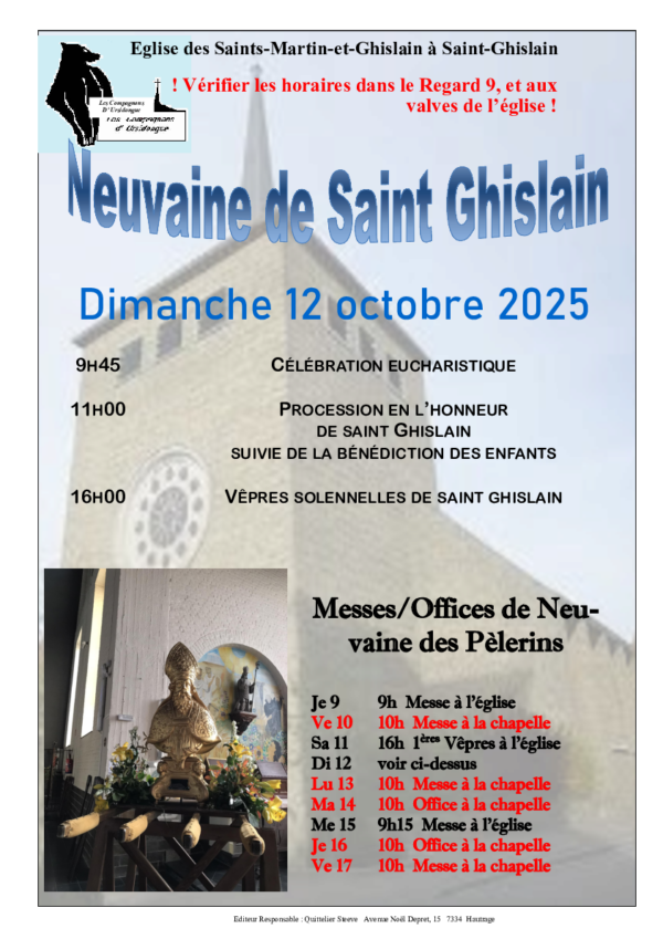 Procession en l'honneur de saint Ghislain - CathoBel